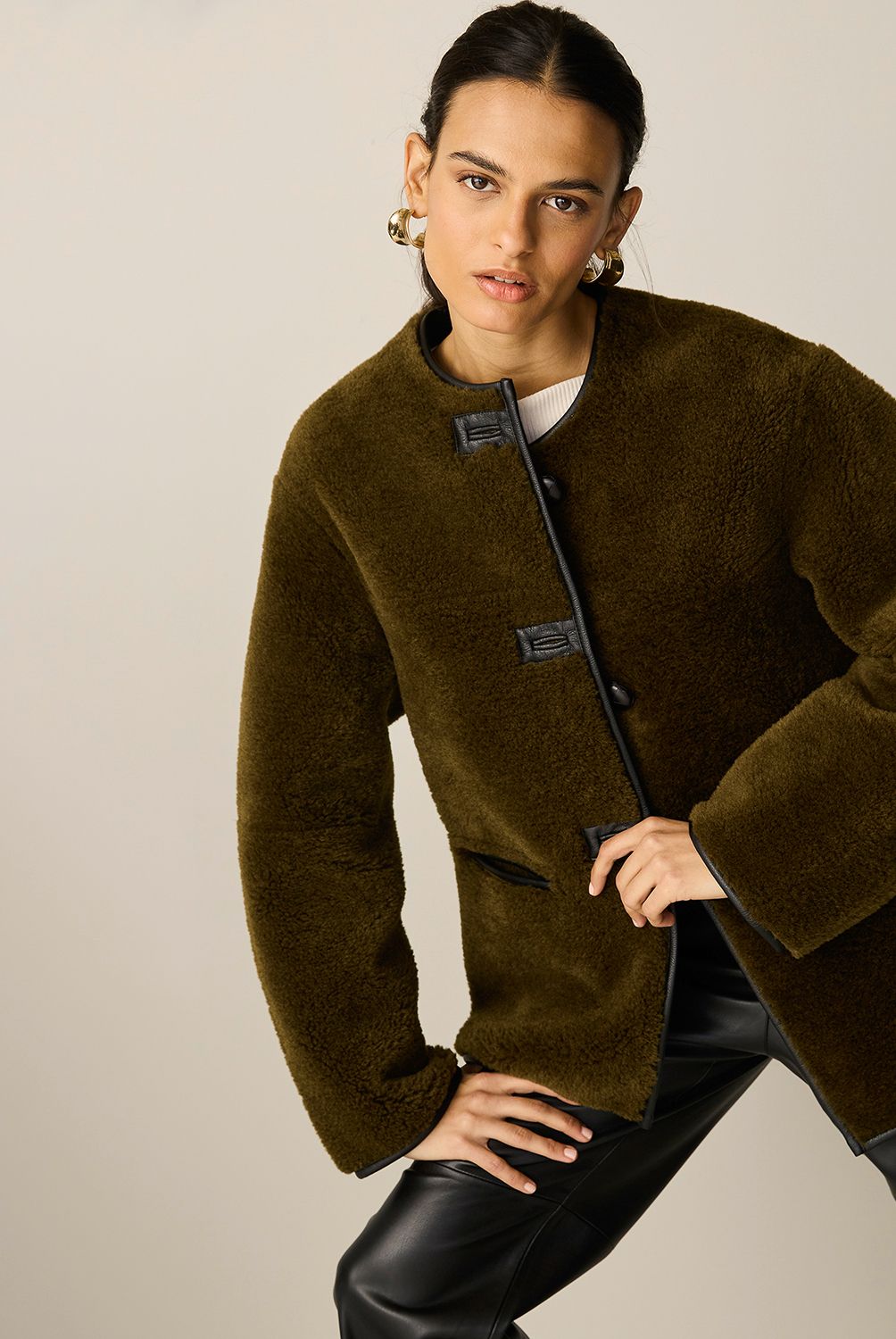 MANGO Abrigo Pelo Apliques Mujer Mango | falabella.com