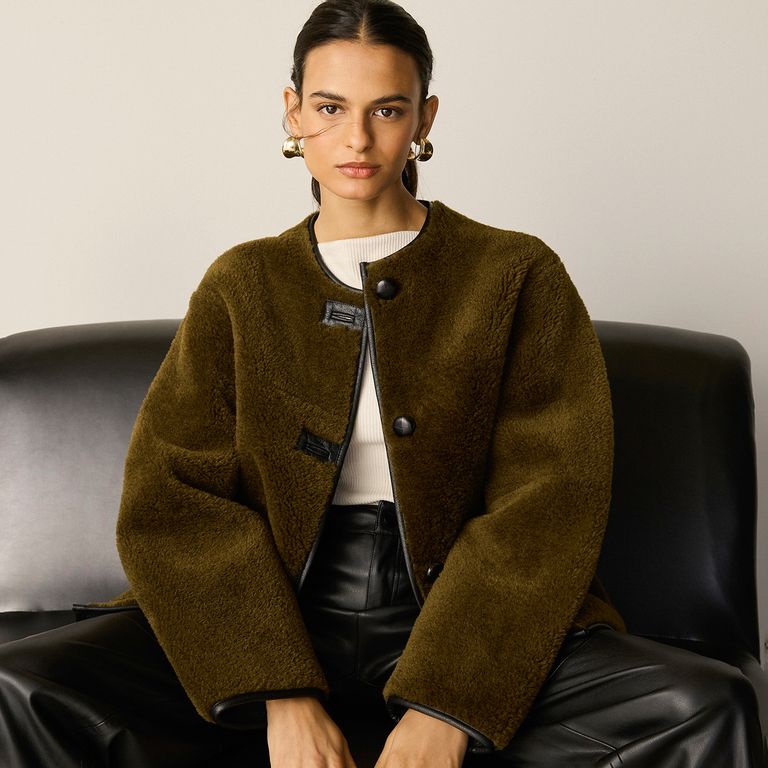 MANGO Abrigo Pelo Apliques Mujer Mango | falabella.com