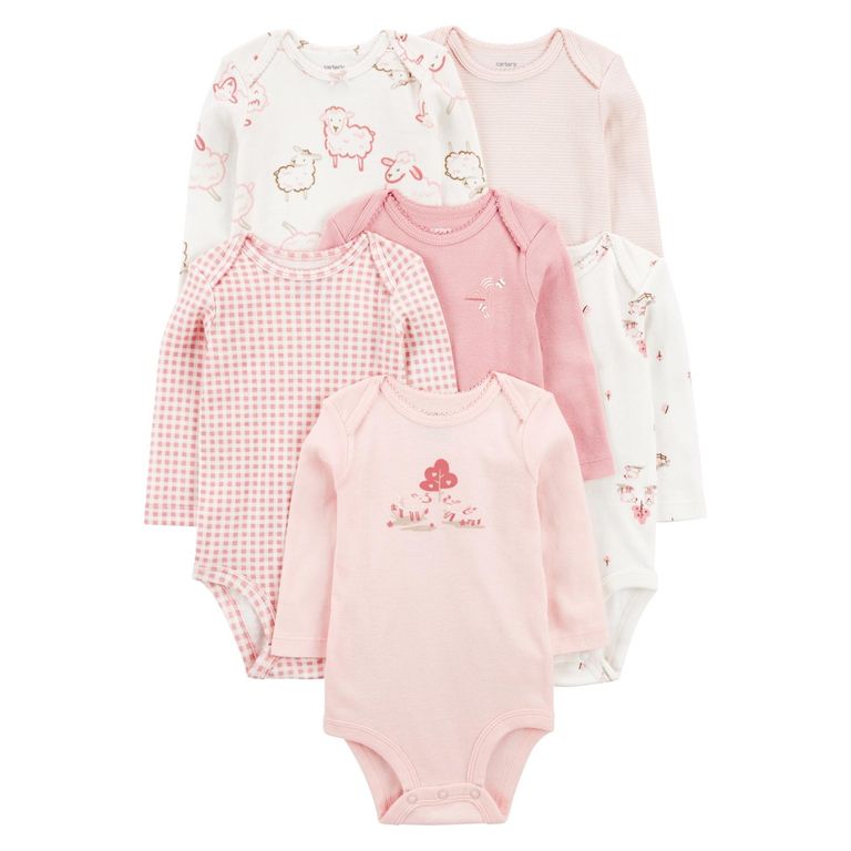 CARTER'S Pack 6 Bodys Estampados Algodón Bebé Niña Carter's | falabella.com