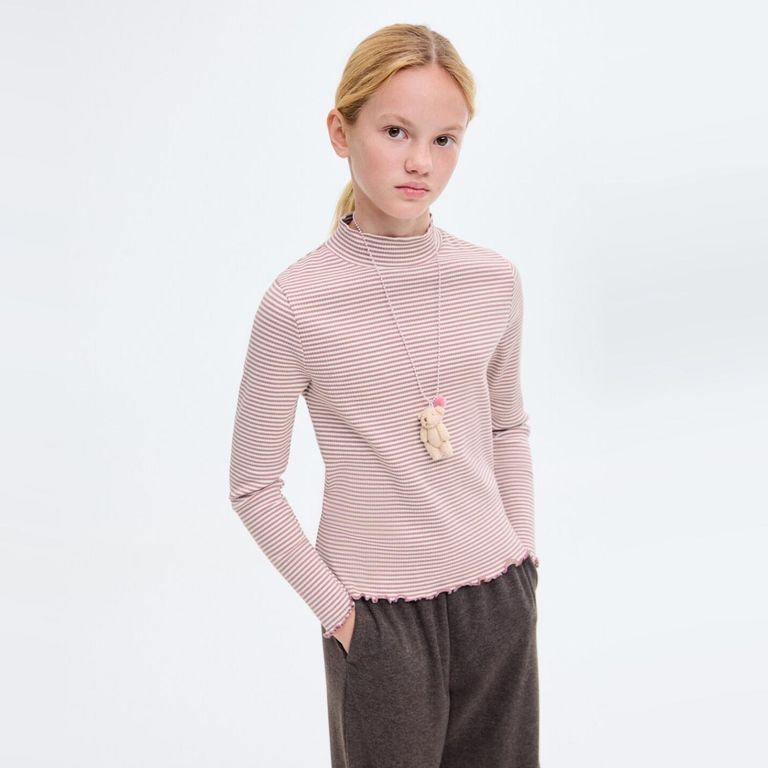 MANGO KIDS Polera Rayas Bajo Festoneado Niña Mango Kids | Falabella Chile