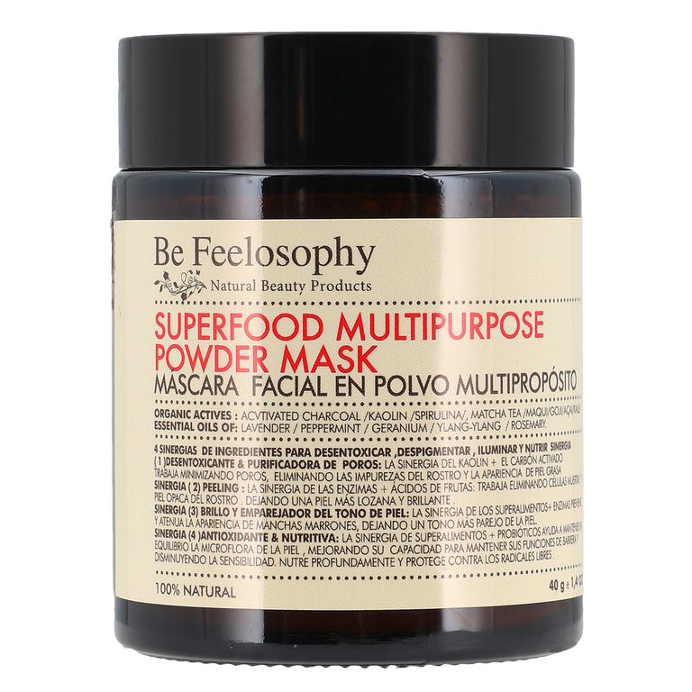 BE FEELOSOPHY Mascara Facial en Polvo Multiproposito Superfood 40g Be ...