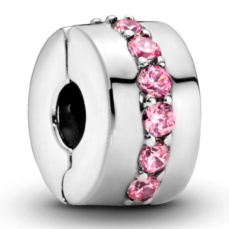 PANDORA Charm De Clip Filas Brillantes Rosa Pandora Mujer Pandora ...