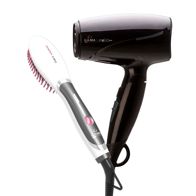 GAMA - COMBO SECADOR DE PELO GAMA COCONUT ALMOND + ALISADOR + CEPILLO ...