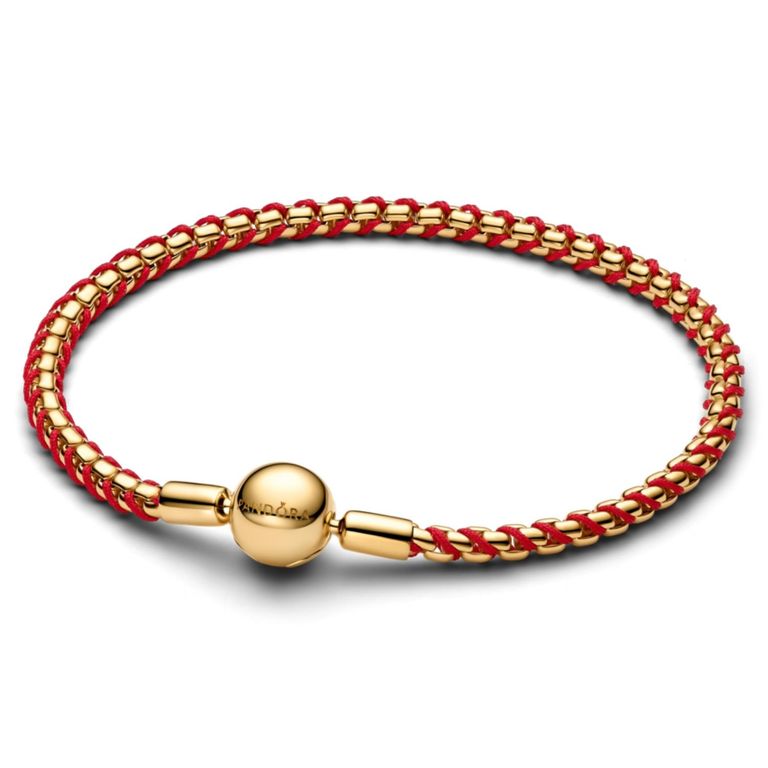 PANDORA - Brazalete Cadena de Serpiente Cordón Rojo | Ofertitas