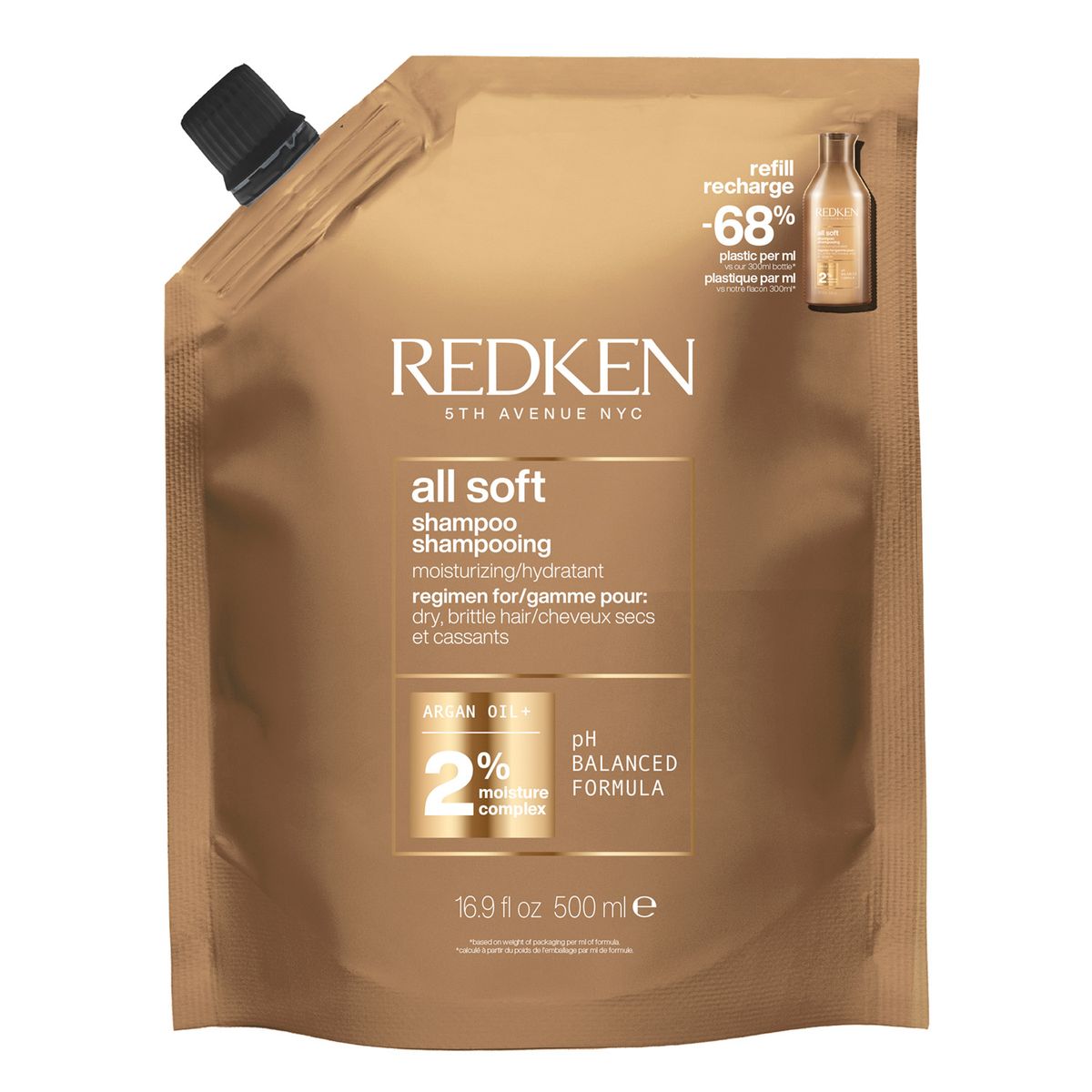 REDKEN Shampoo Hidratante All Soft Refill 500ml Redken | Falabella Chile