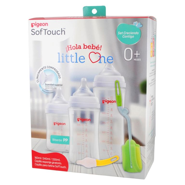 PIGEON Set Regalo Bebe Mamaderas Creciendo Contigo Little One Pigeon ...