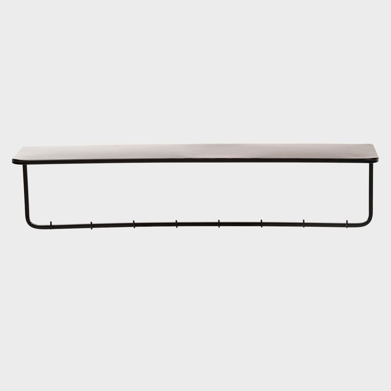 MICA Repisa Colgante con Perchero Mica Metal Negro | falabella.com