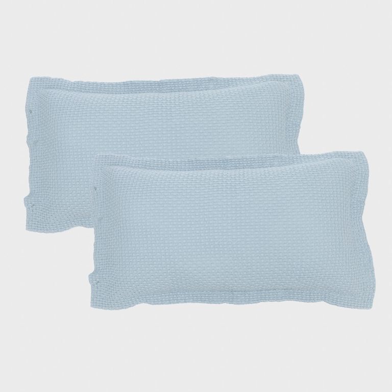 CASA CANTABRIA Fundas de Almohada 2 Set Waffle Edge Azul Casa Cantabria ...