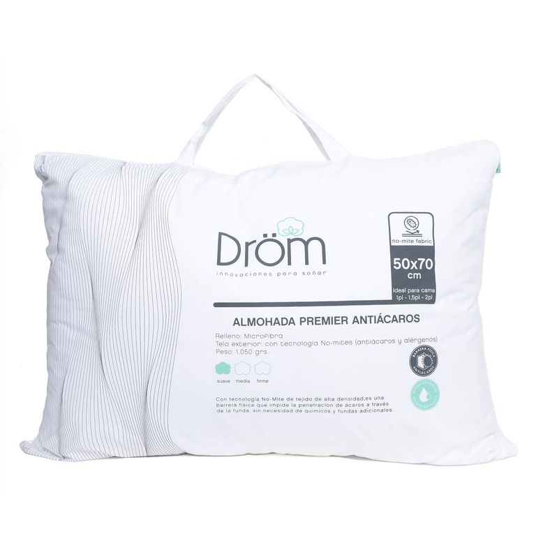 DROM - Almohada Microfibra Premier Antiacaros 50X70 Cm | Ofertitas