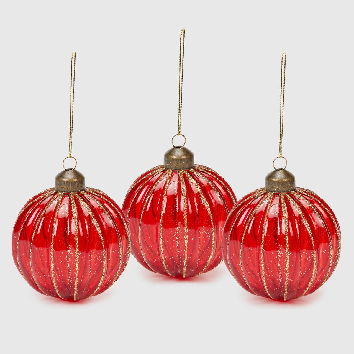 MICA Set 3 Esferas Bolas De Navidad Colgante Rojas 8 Cm Mica ...