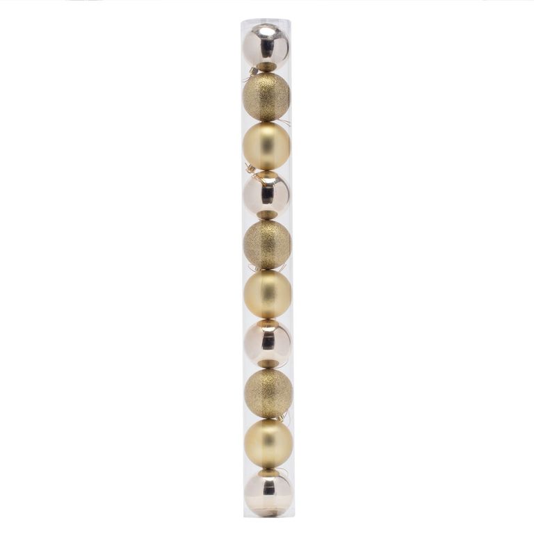 MICA Set 10 Bolas Esferas Colgantes Navidad 7 Cm Gold Mica | falabella.com