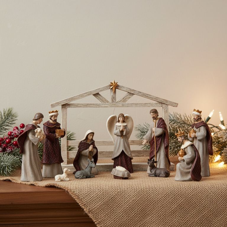 MICA Adorno Pesebre Navidad Establo 10 Figuras Mica | Falabella Chile