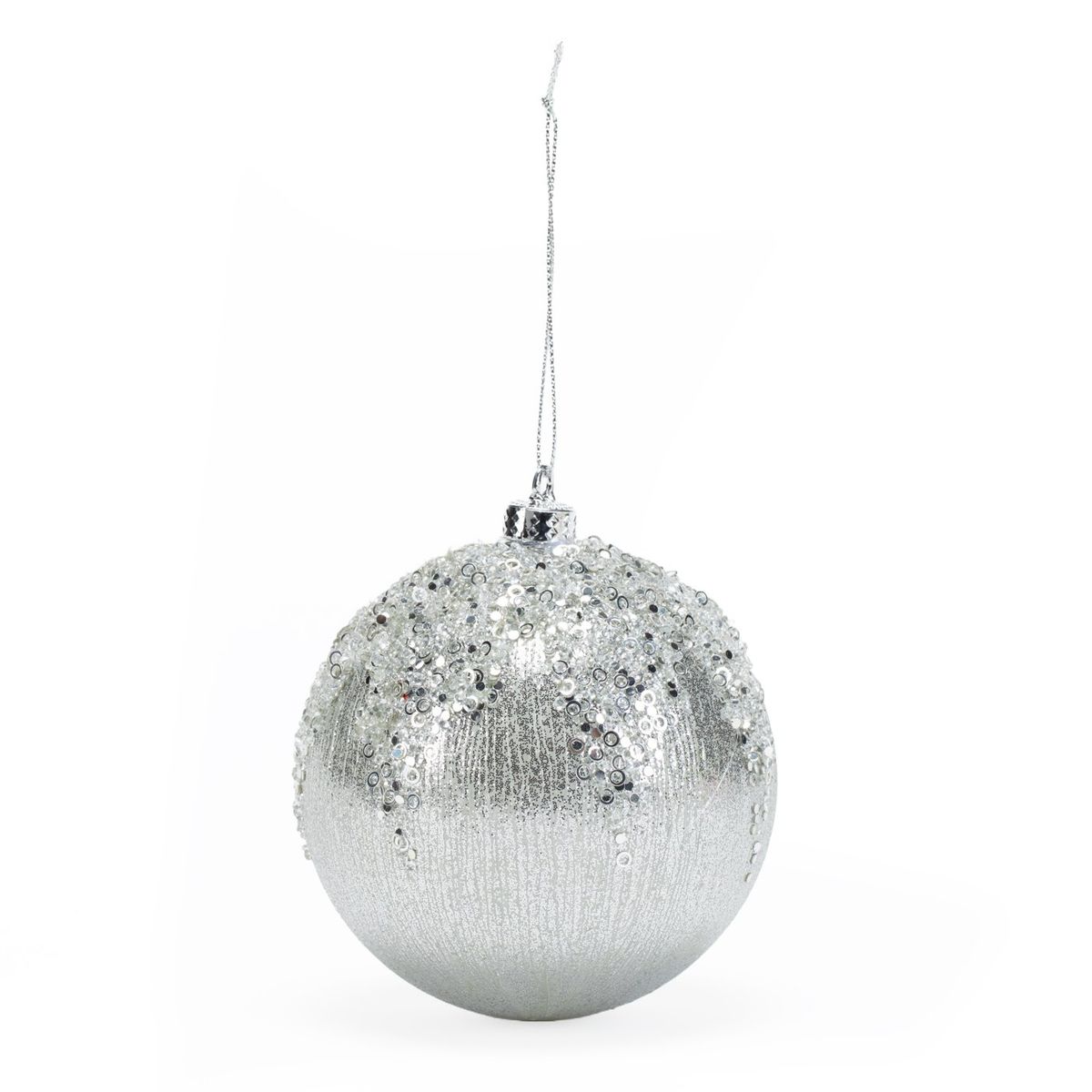 MICA Esfera Bola Glam 10Cm Plateada Adorno Colgante Navidad Mica ...