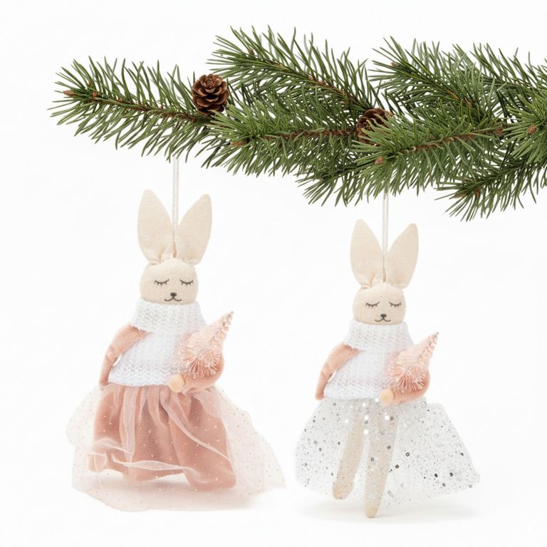 MICA Set 2 Adornos Navidad Colgantes Bunny 12Cm Mica | falabella.com