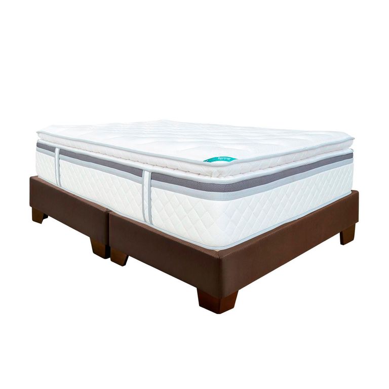 Colchón con Base Cama Doble Firmeza Medio Resortes Pocket Advance 140 x ...