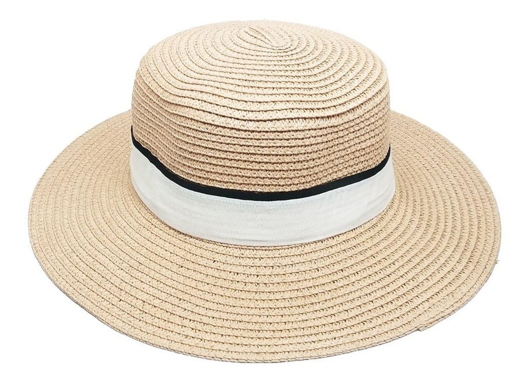 Pava Sombrero Mujer Dama Playa Cordobes Sol Gorro Fedora Uv - Beige ...