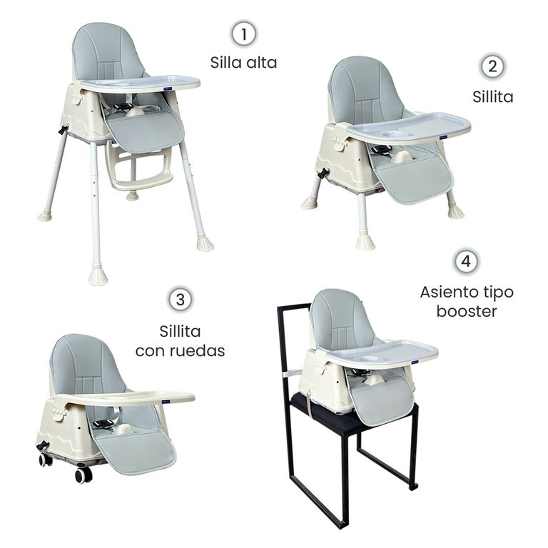 Silla comedor bebe 4en1 Happy Baby Zoe Gris HAPPY BABY | falabella.com