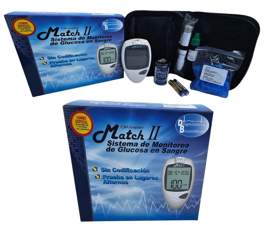 Kit glucometro match ii 50 tiras 50 lancetas BIOMEDICS | Falabella Colombia
