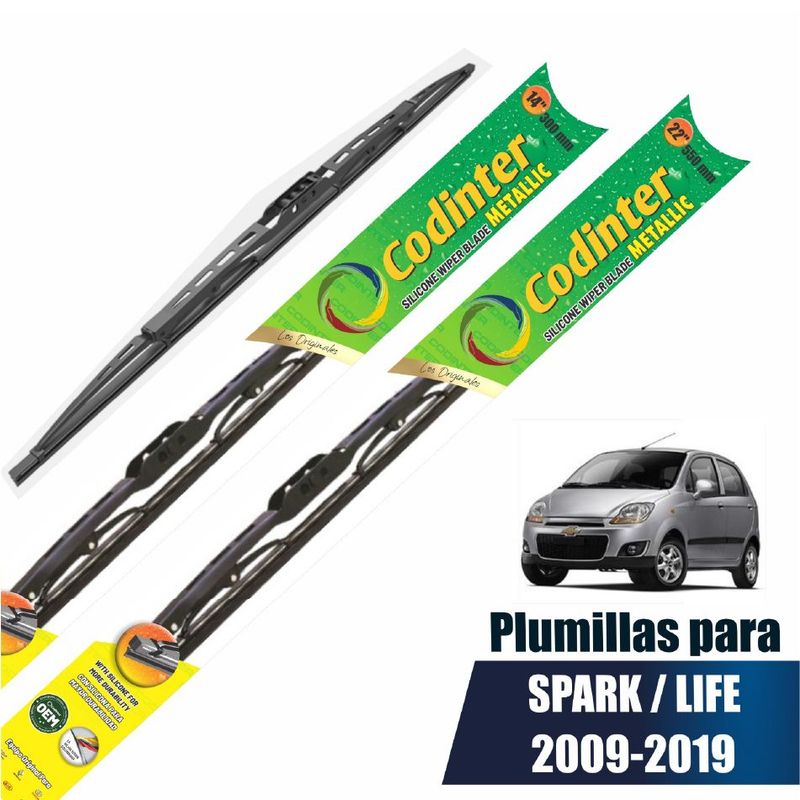 Par Plumillas Codinter SWB Metallic Chevrolet Spark 14"-22" GENERICO | falabella.com