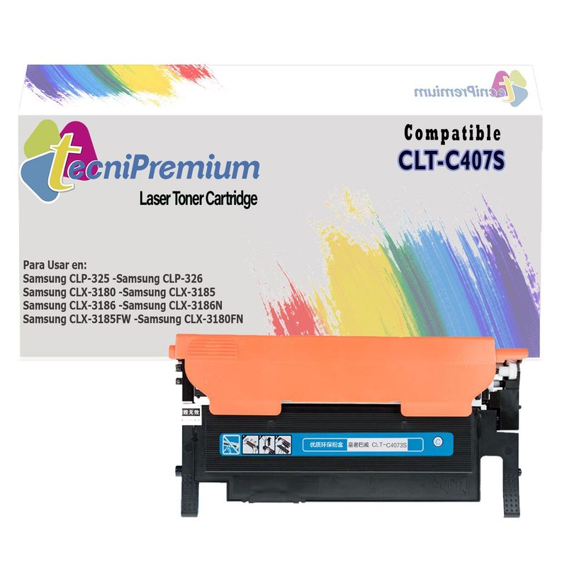 Toner Compatible CLT-C407S Cyan Impre CLP-320N CLP-325W CLX-3180FN ...
