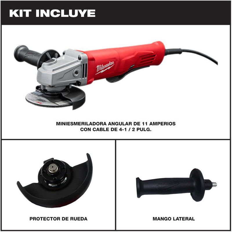 Pulidora Angular De 4 1/2 Pulg Con Cable Milwaukee Tool MILWAUKEE ...