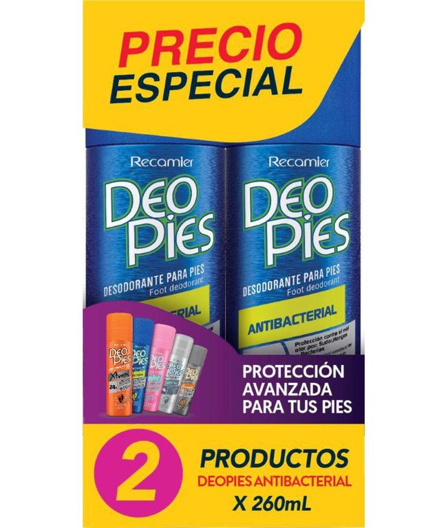Desodorante Deo Pies Antibacterial Spray 260 Ml X 2 Unidad Pre Esp DEO ...