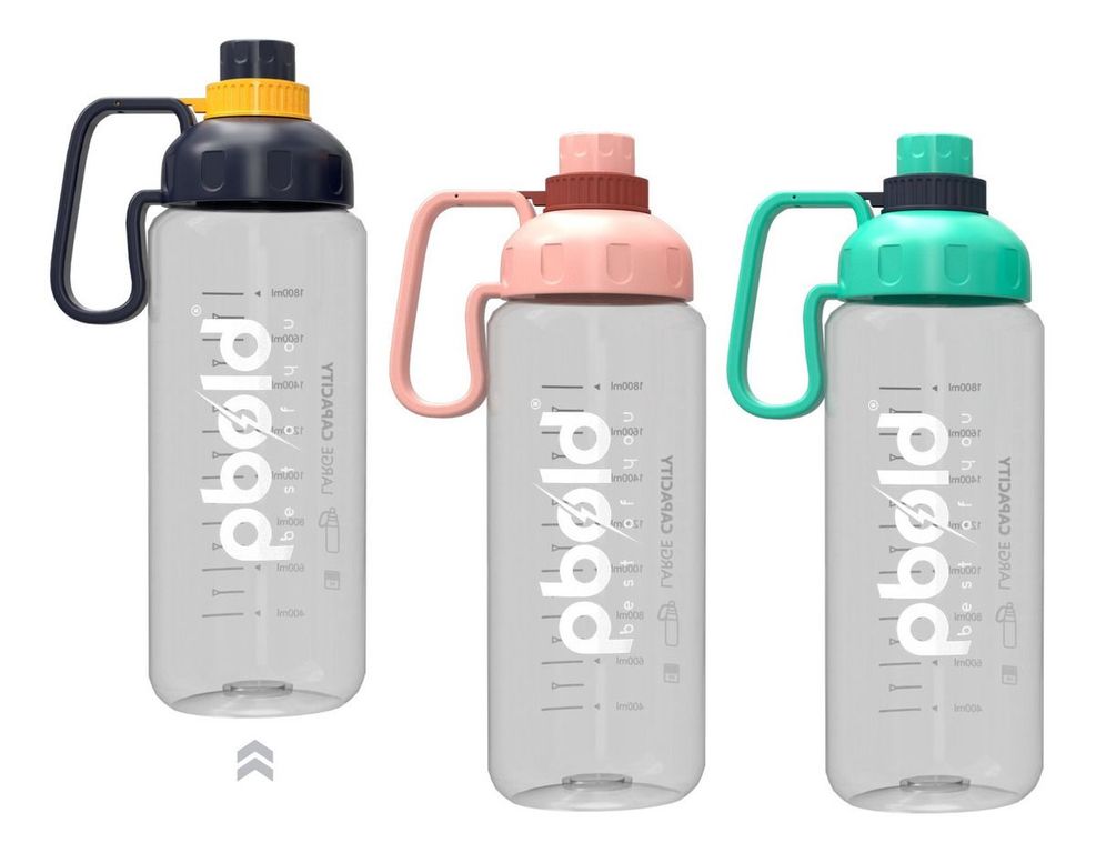 Botella Termo De Agua Gym Gimnasio Pbold Con Medicion Azul PBOLD ...