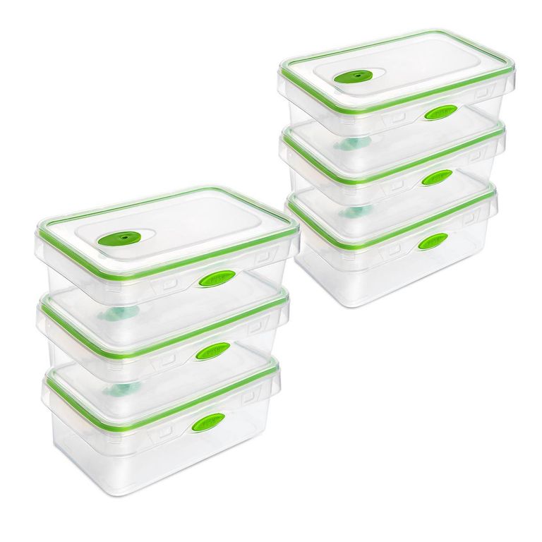Set X6 Recipientes para cocina tapper hermético portacomida Verde. CHEF ...