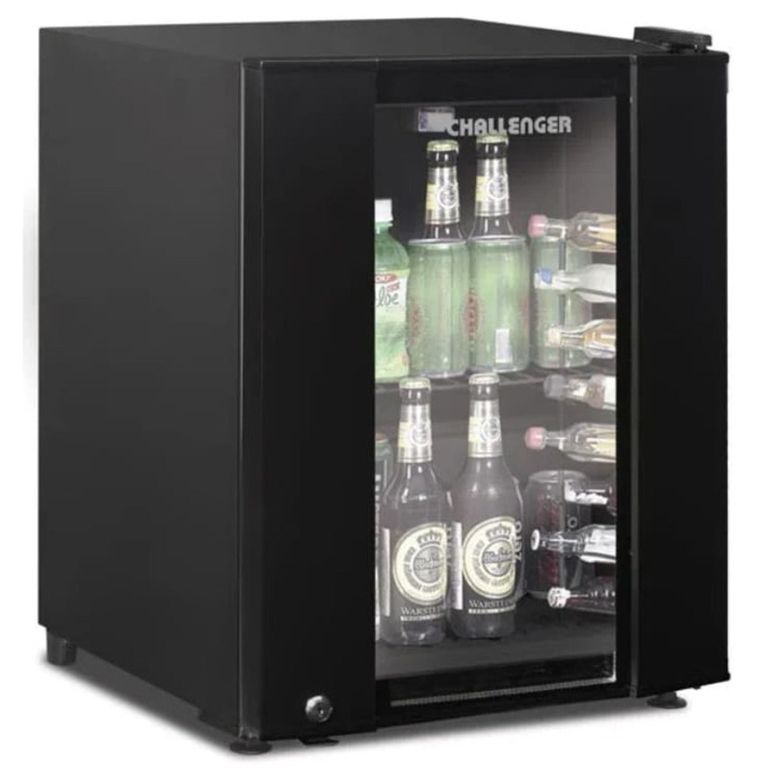 Nevera Challenger 49lts Minibar Puerta Vidrio Negro CR-089 CHALLENGER ...