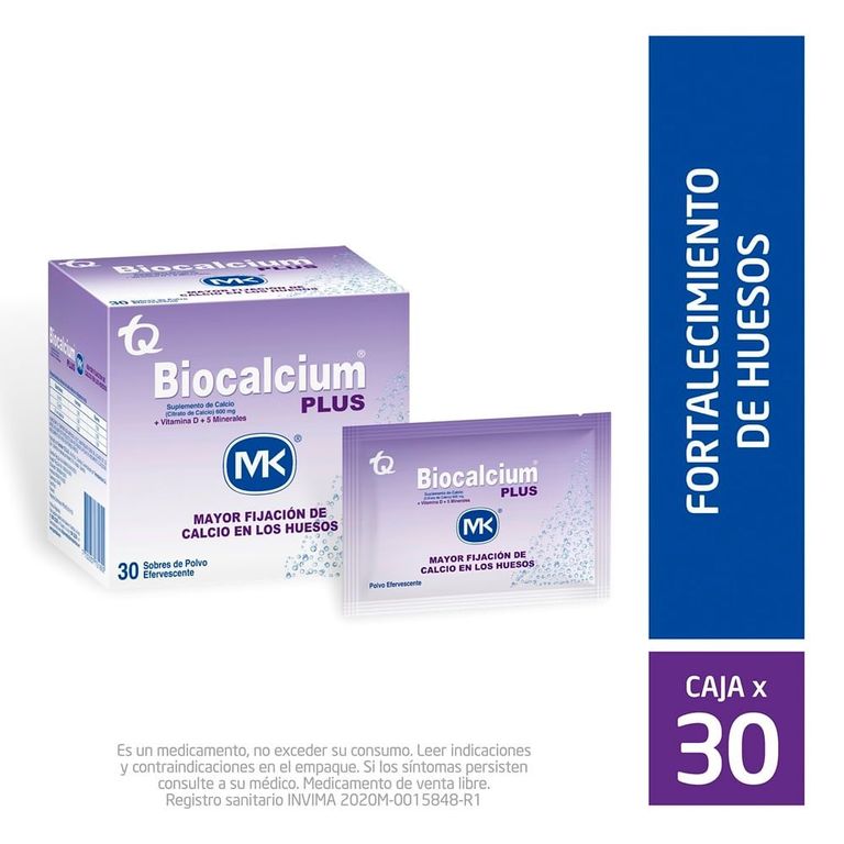 Biocalcium Plus Caja X 30 Sobres Efervecentes MK | falabella.com
