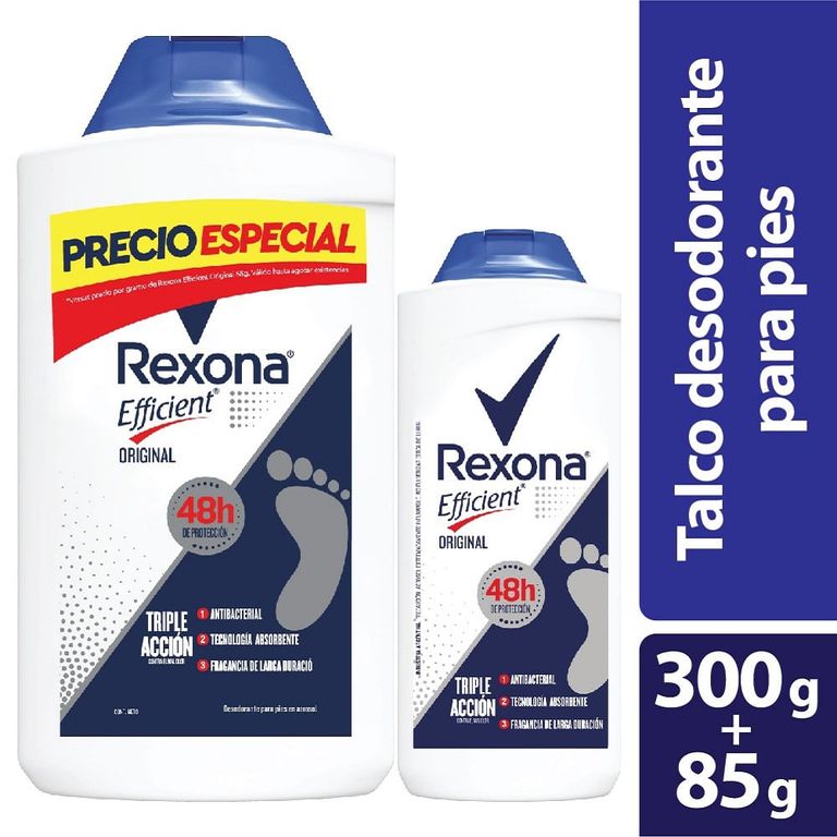 Oferta Desodorante Pie Rexona Efficient Talco X 385g.--- REXONA ...