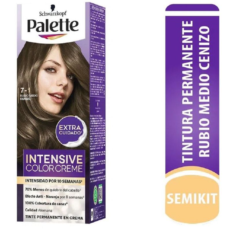 Tinte Capilar Palette Intensive Color Creme Rubio Cenizo 7-1 PALETTE ...
