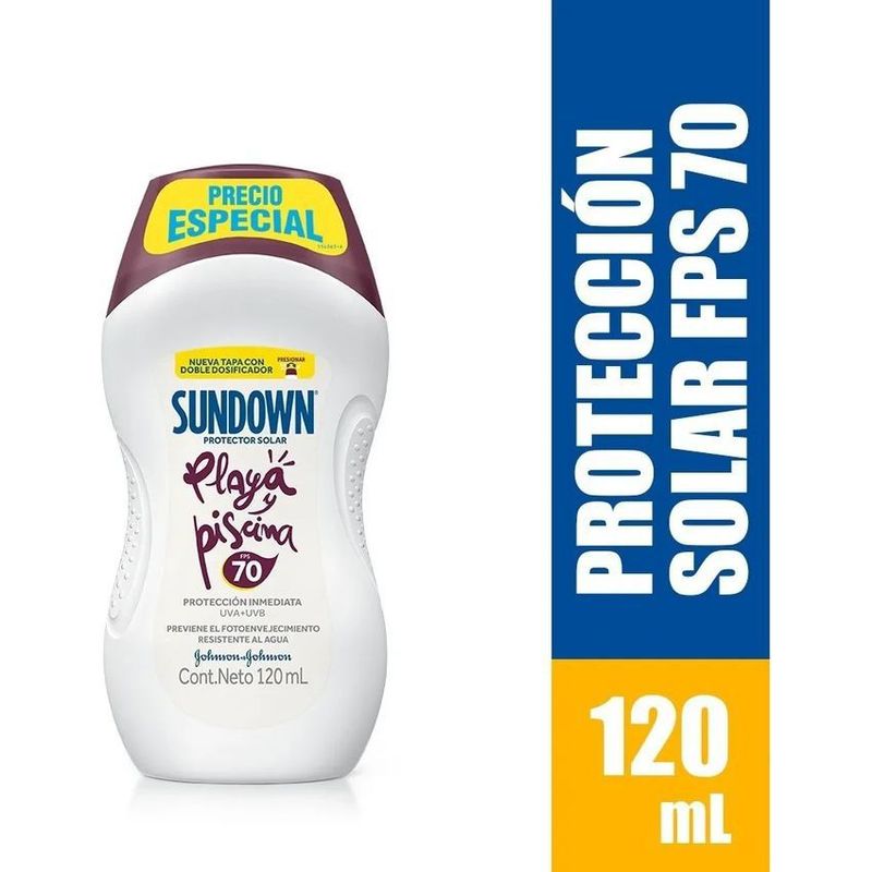 Protector Solar SUNDOWN FPS 70 X 120 Ml JOHNSON AND JOHNSON | falabella.com