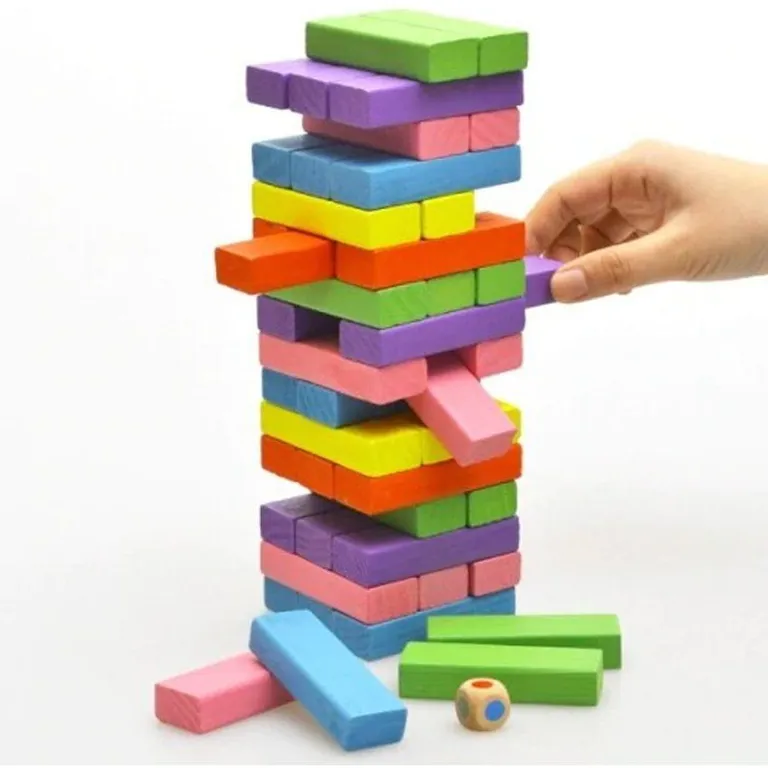 Juego jenga de colores en madera classic clásico ojo jenga gigante ...