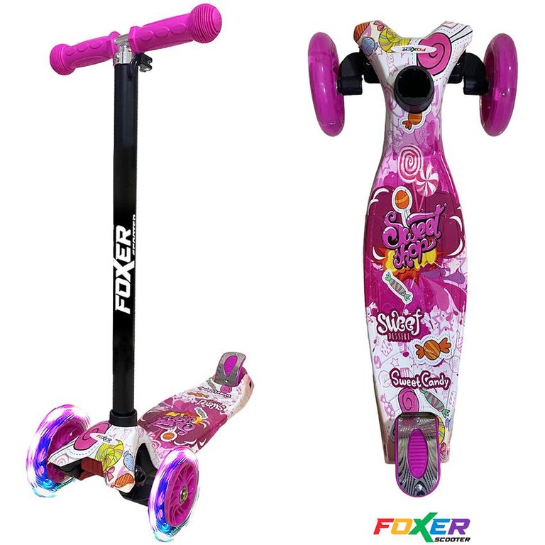 Monopatin scooter para niña moderna con luces led Foxer MULTIPLACE ...