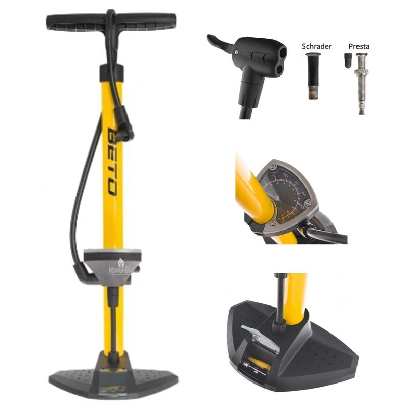 Bomba Inflador Bicicletas Moto Pie Beto 160 Psi Manómetro BETO | falabella.com