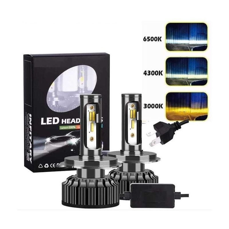 Dos luces led h4 tricolor infitary 16000lumens rompe niebla UNIVERSAL ...