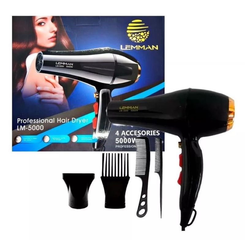 Secador De Cabello Lemman 5000 Watts 3 Vel 4 Accesorios GENERICO ...