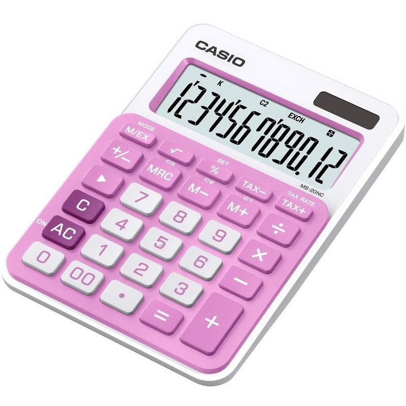 Calculadora Casio 20nc Escritorio Mesa Solar O Pila Rosada CASIO | falabella.com