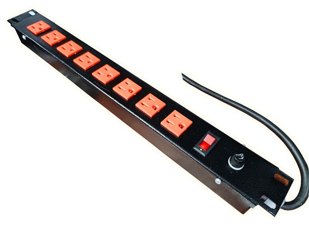 Regleta Multitoma Eléctrica Tipo Rack ( 8 tomas naranjas ) GENERICO ...