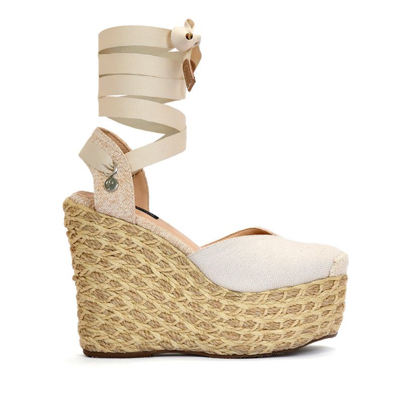 Sandalias Plataformas Espadrilles Sábates Caro Beige SABATES ...
