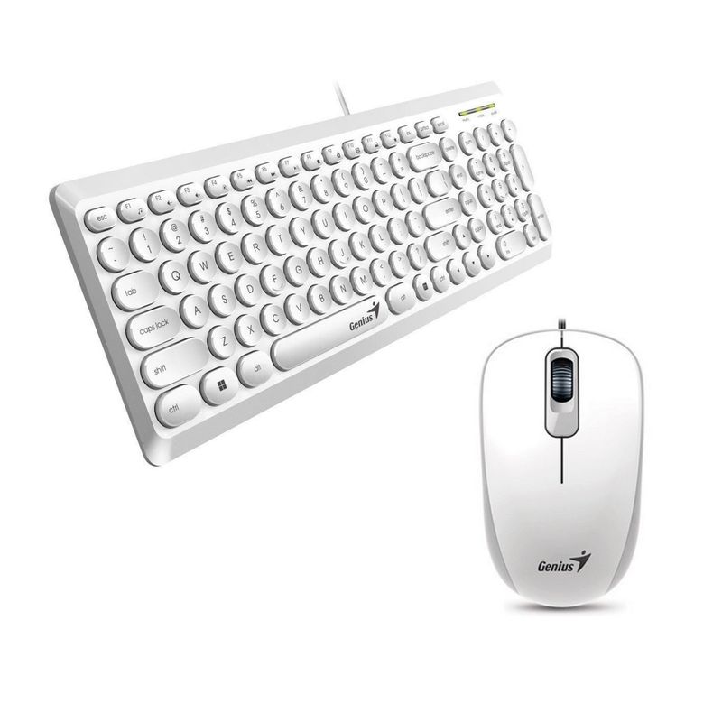 Combo Teclado Genius Slimstar USB Q200 BL y Mouse DX-120 USB BLANCO ...