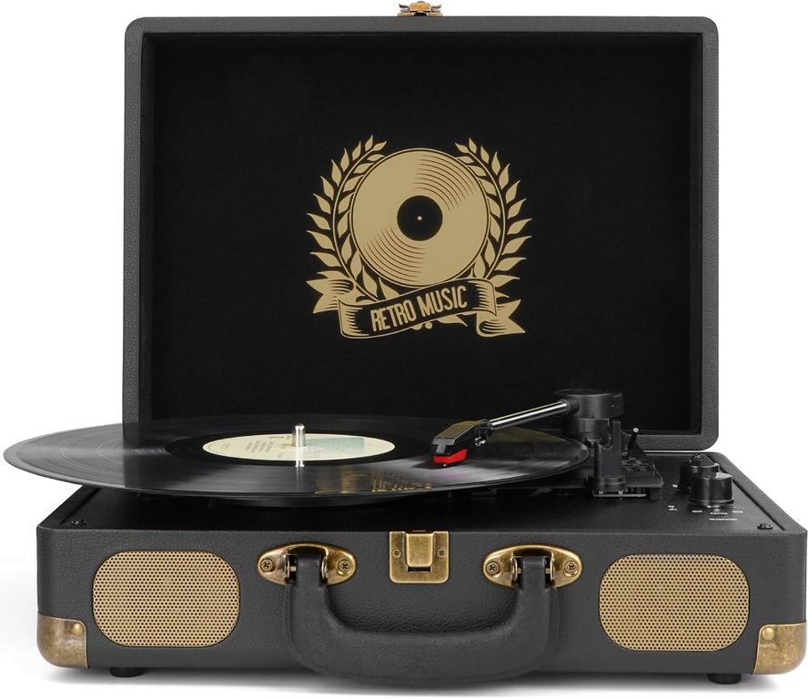 Tocadiscos Reproduce y Graba Vinilos Lp altavoces y Bluetooth Receptor ...