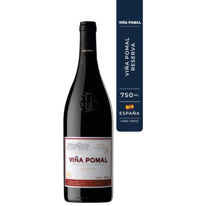 VINO TINTO VIÑA POMAL RIOJA RESERVA 2016 BODEGAS BILBAINAS 750 ML ...