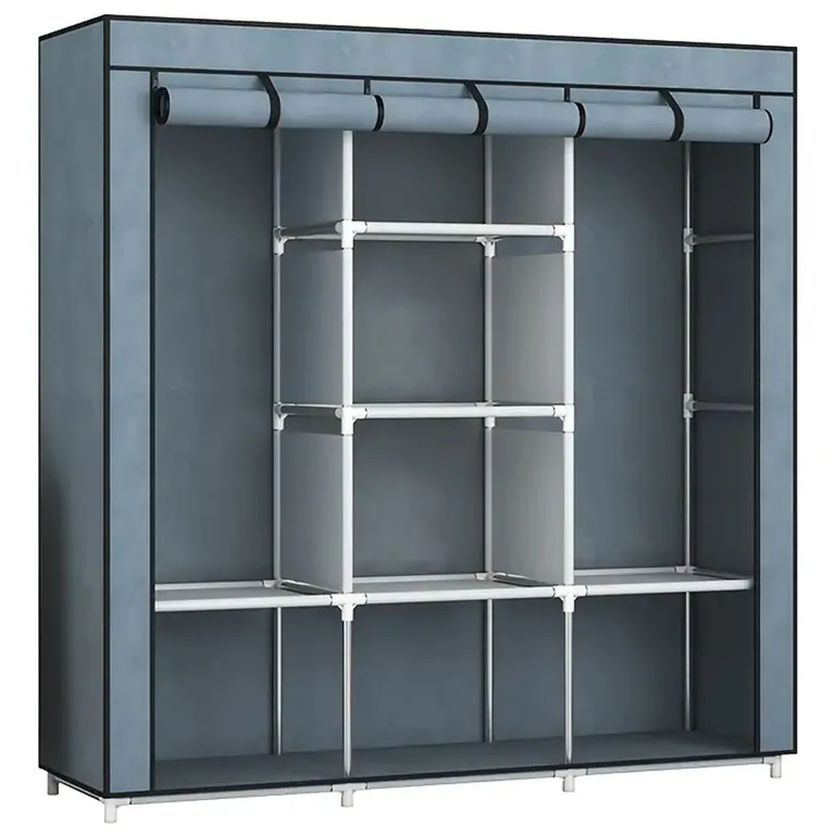 Armario Closet Portatil Desarmable 3 Espacios Gris- ONE PIXEL ...