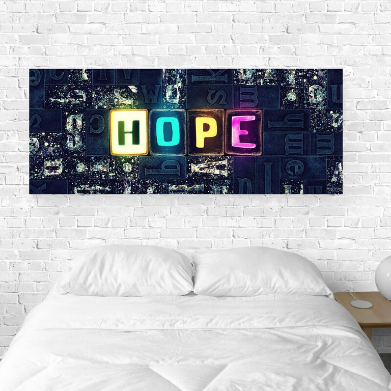 Cuadro En Lienzo Para Habitaciones Hope Letras 125x50cm TAYRONA STORE ...