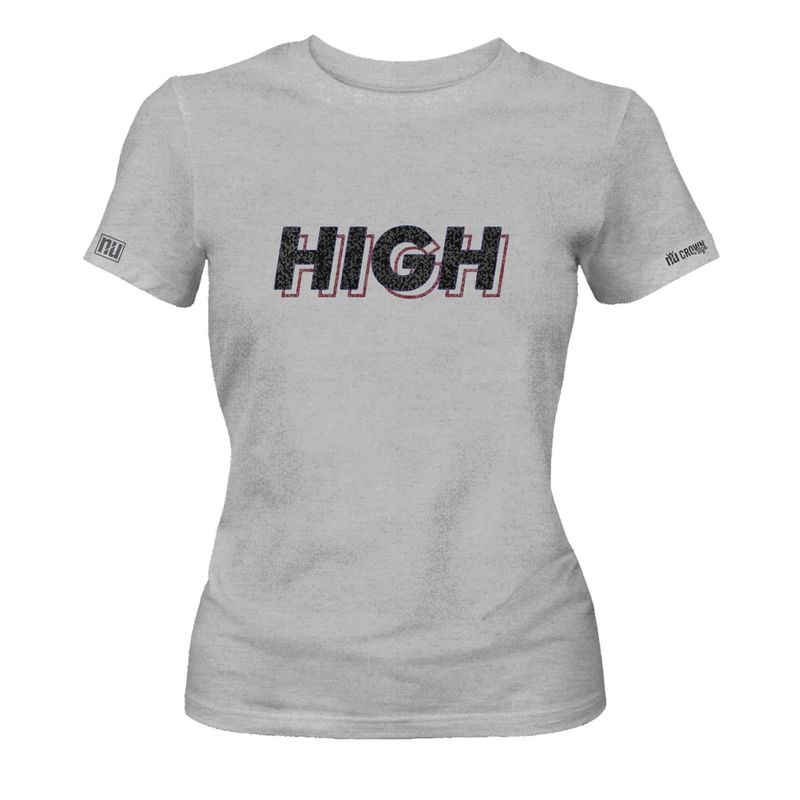 Camiseta Dama High Alto Estampada Gris Original Nu Crown CREACIONES NU ...