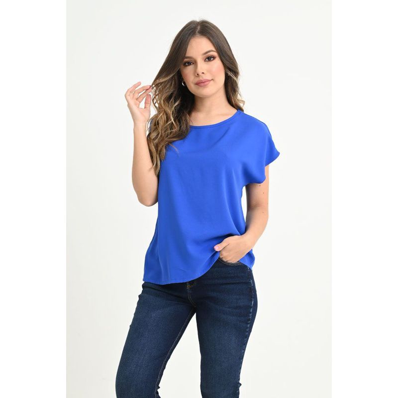Blusa manga rodada amali Azul rey Ragged RAGGED | falabella.com