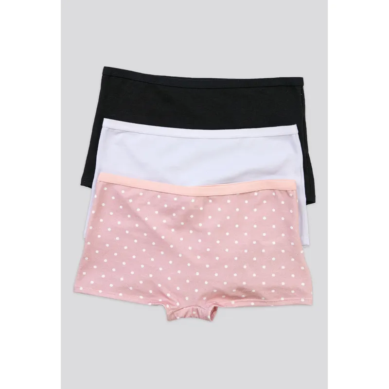 Bóxer Paq X3 Infantil Rosa Estampado/Negro/Blanco FI 34641 FORMAS ...