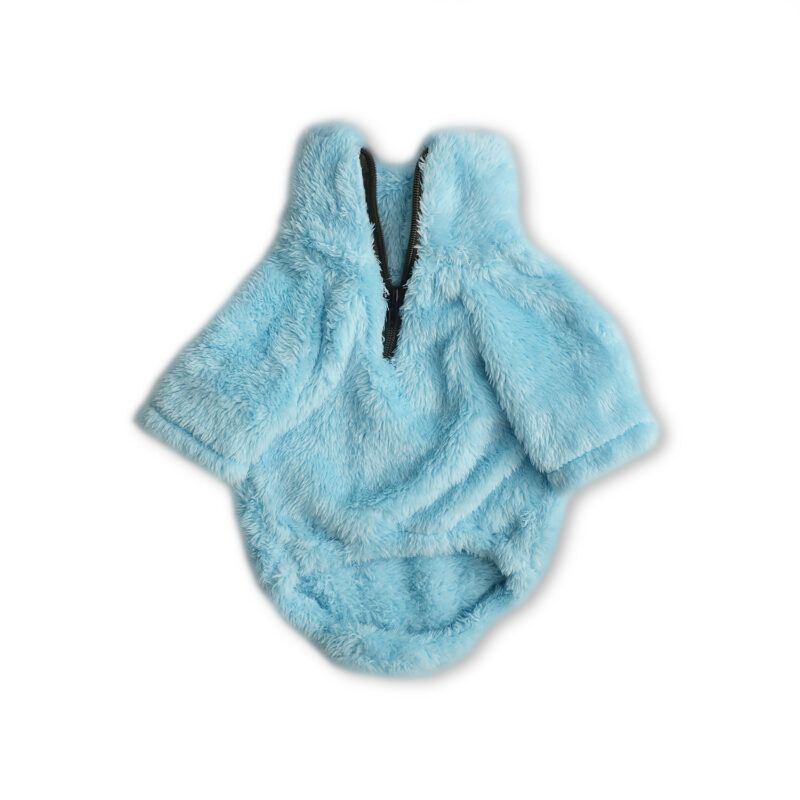 Saco para perro talla M cuello alto cremallera bisonte celeste Wawaw ...